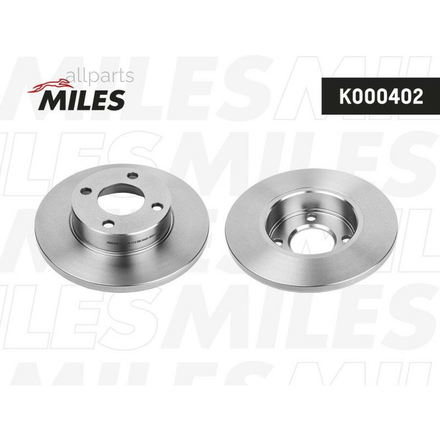 MILES K000402 Диск тормозной AUDI 80 86>91/100 76>88 передний не вент.