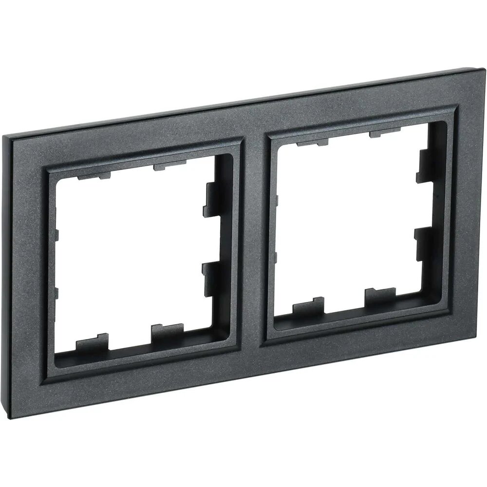 2-местная, IEK, рамка IEK Brite ру-2-брч черный BR-M22-K02, Серия, электроустановочных