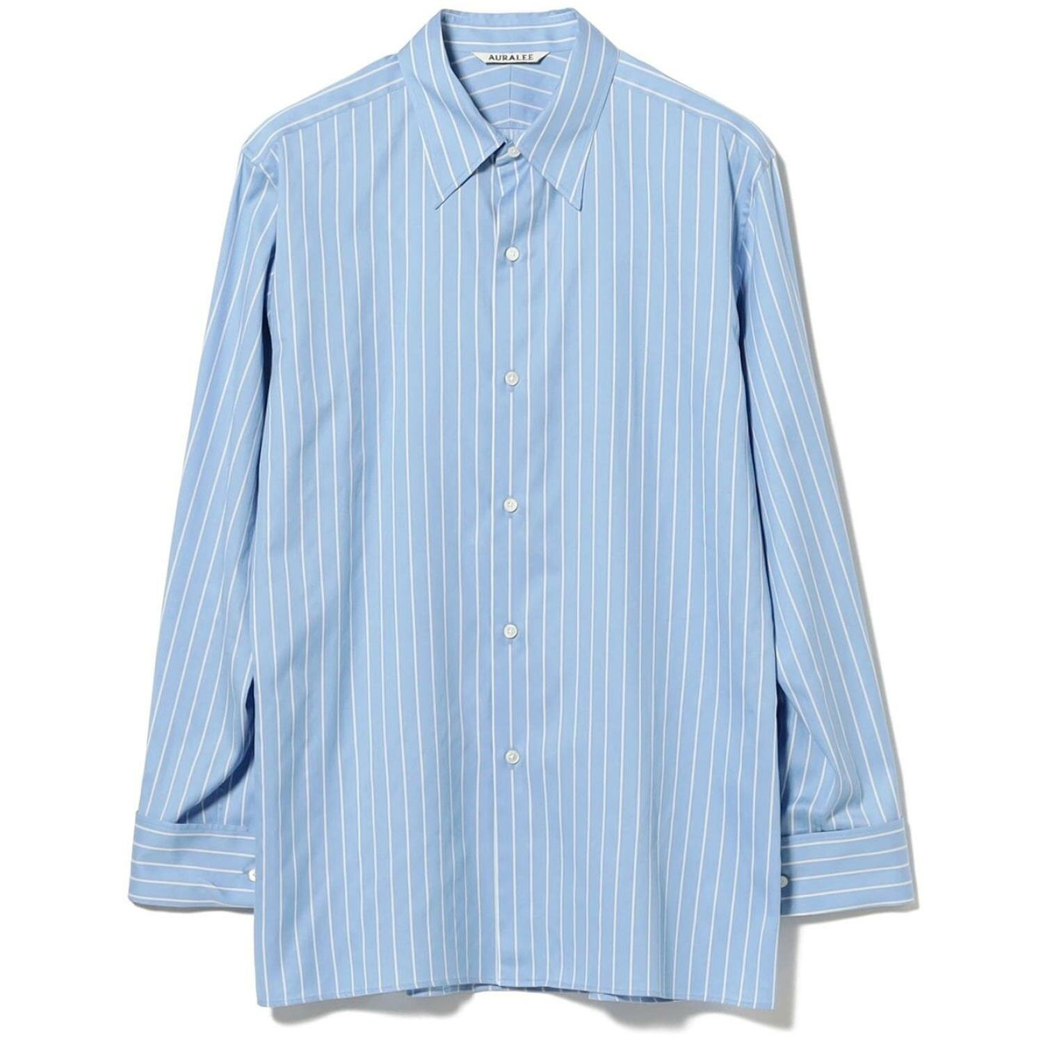 Рубашка Рубашка Auralee Cotton Silk Stripe Double-Cuff Shirt