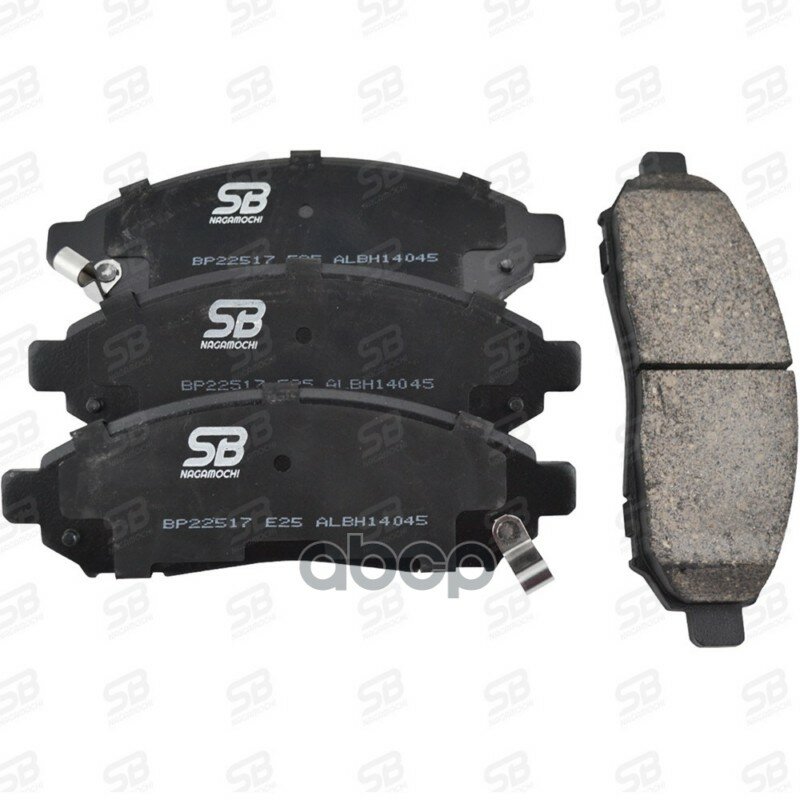 Тормозные колодки, соответствует заводским допускам, применяется на Nissan Pathfinder, 2003–2008, артикул BP22517. SB Nagamoc.