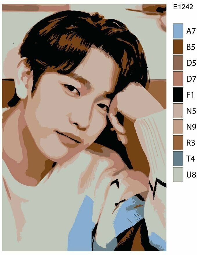 Детская картина по номерам E1242 "K-pop группа GOT7. Пак Чинён (Park Jin-yeong)" 20x30