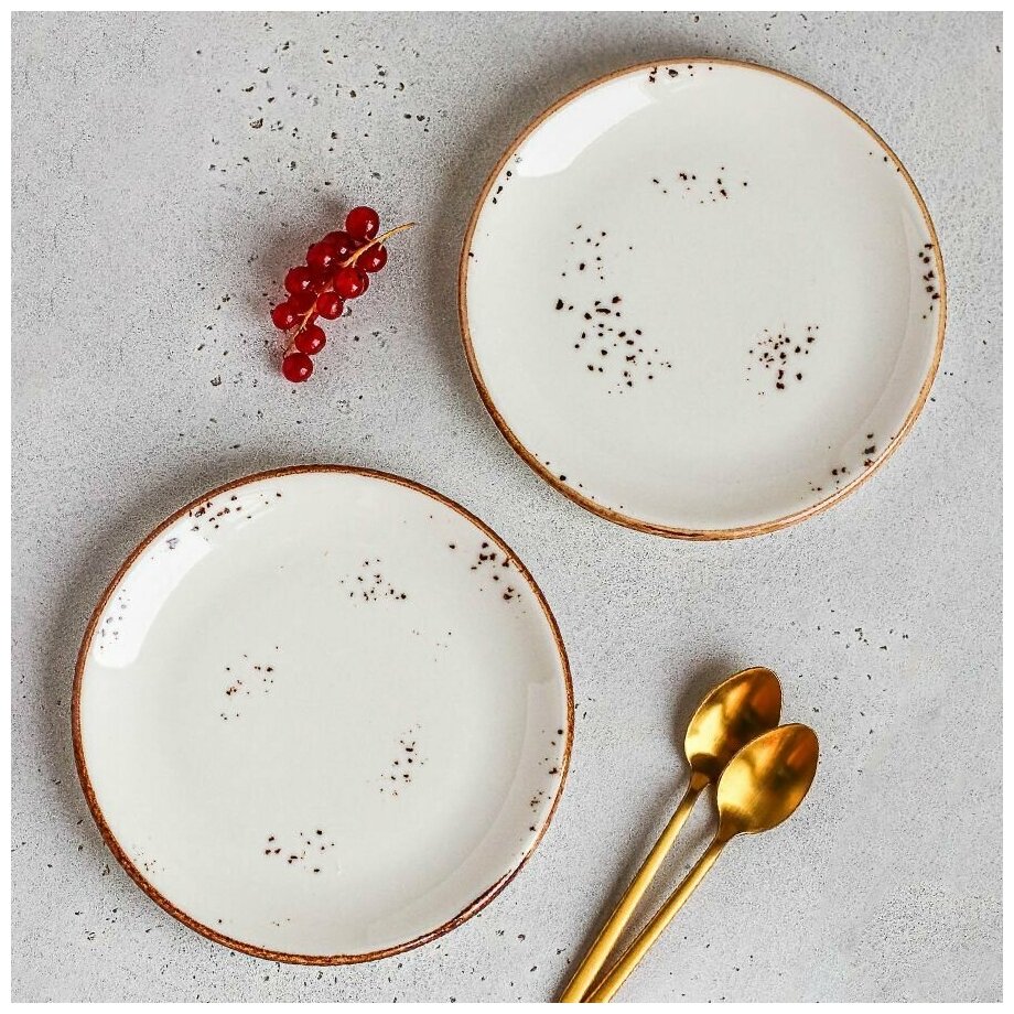 Тарелки мелкие десертные фарфоровые By Bone Elegance, диаметр 15 см, набор 2 шт