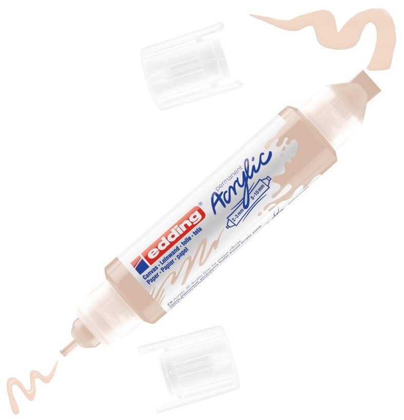 Маркер акриловый двусторонний 3D Edding 5400/255. Телесный/Warm beige 1327889