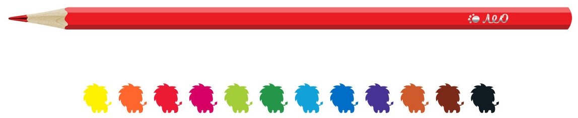 Набор цветных карандашей "Лео" "Ярко" LBSCP-12 заточенные 12 цв.