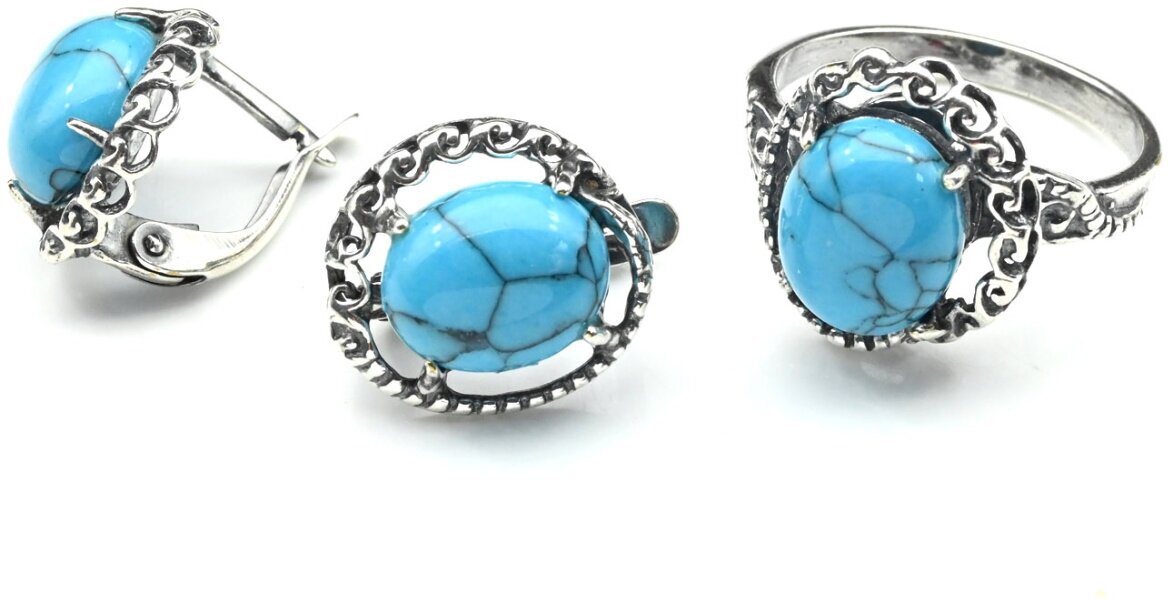 Серьги, бирюза