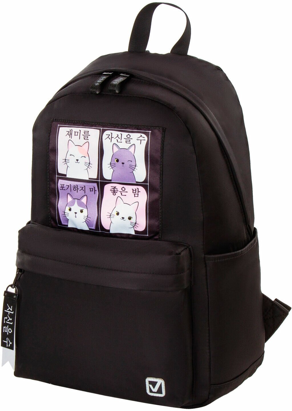 Рюкзак Brauberg FASHION CITY, универсальный, "Friendly cats", черный, 44х31х16 см, 229965