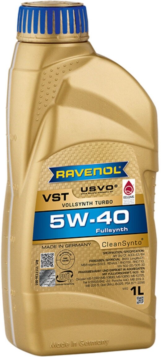 Моторное масло RAVENOL VST SAE 5W-40 ( 1л) new