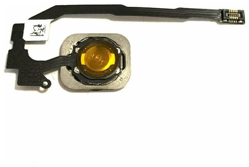 Кнопка Home на iPhone 5S, SE (механизм на шлейфе + толкатель) Белый