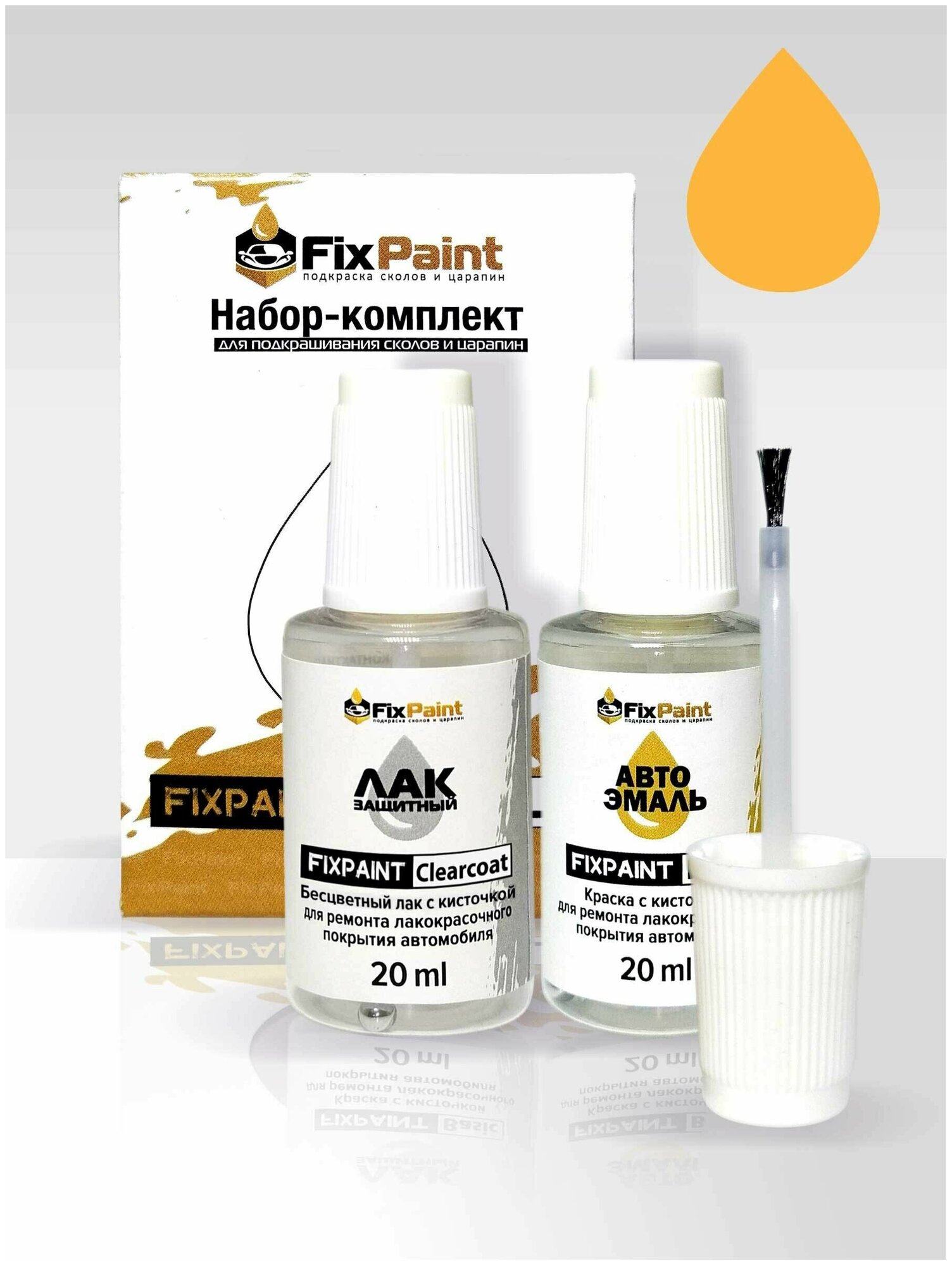 Подкраска NISSAN WINGROAD, AD EXPERT (Y12), код E60, STORM YELLOW солид, набор FixPaint Double, краска и лак для подкраски сколов и царапин