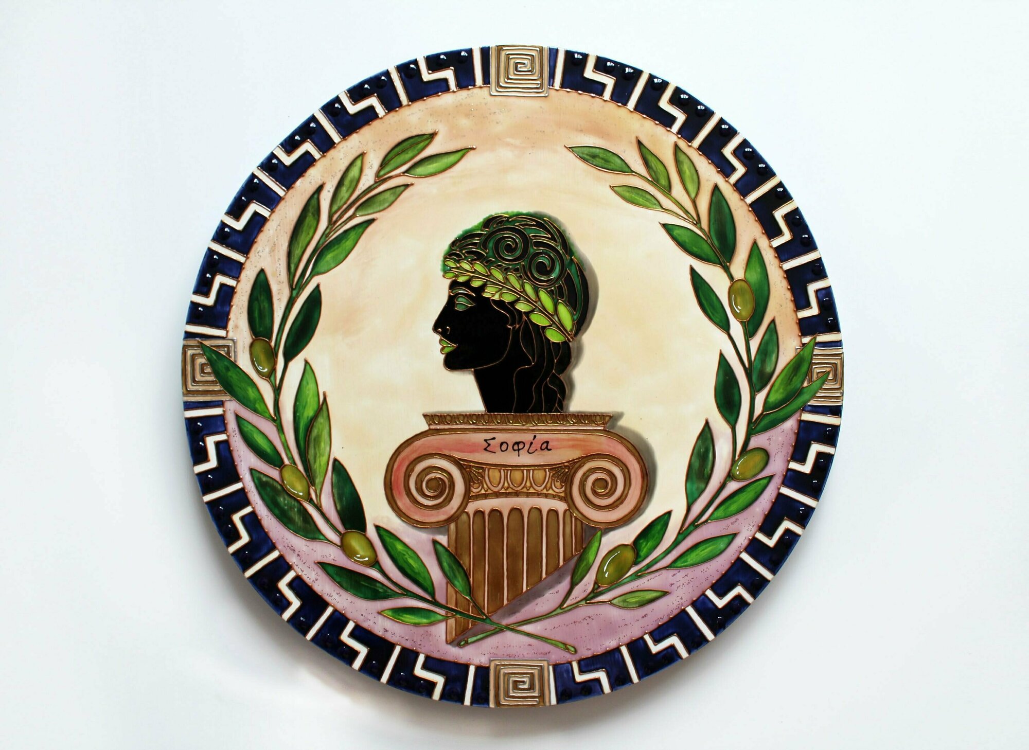 Картина круглая - "София" - тарелка декоративная Греция