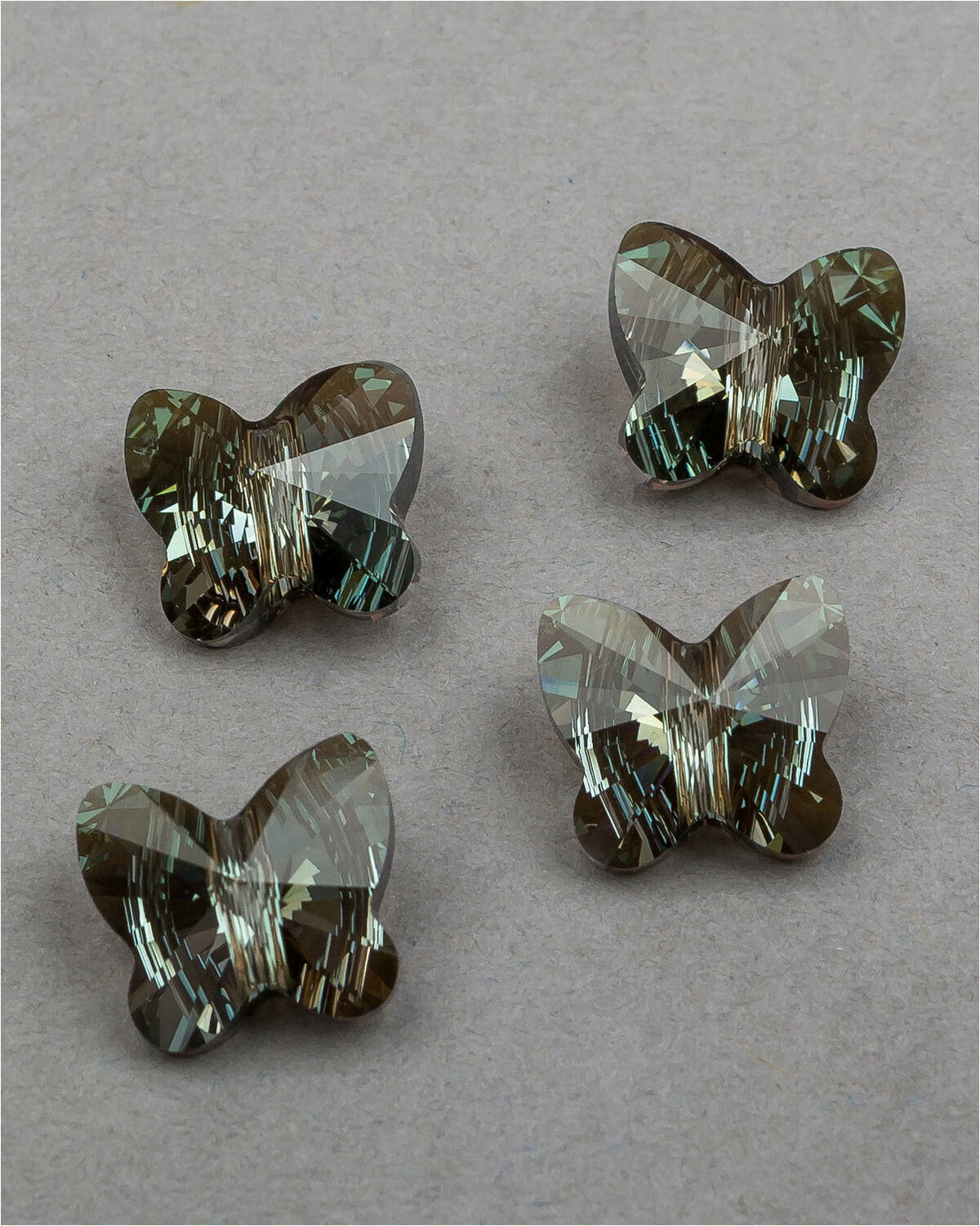Бусины Swarovski в виде бабочек из стекла, цвет Crystal Bronze Shade (#001-BRSH), размер 12 мм, 4 шт.
