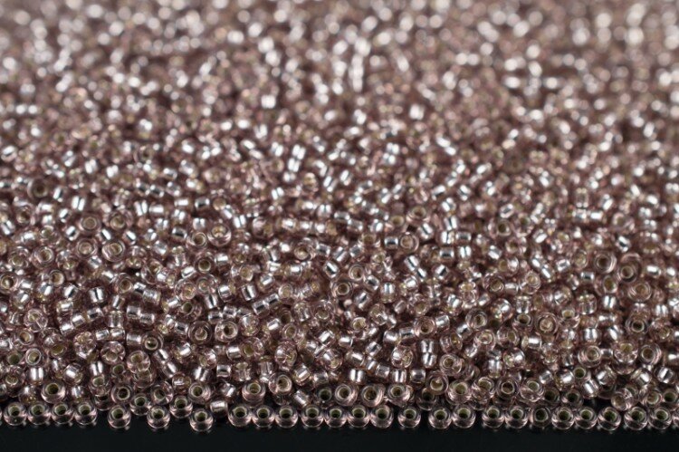 Бисер японский MIYUKI круглый 15/0 #0012 дымчатый аметист, серебряная линия внутри, 10 грамм