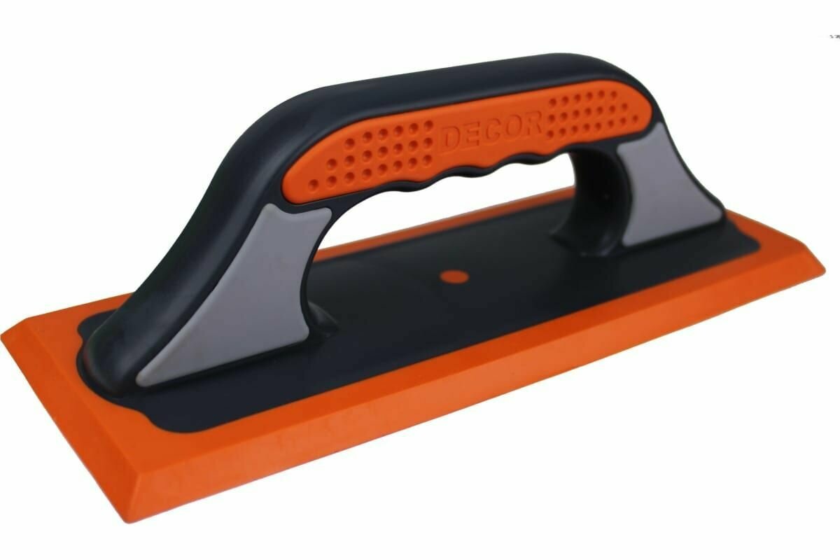 Терка DECOR 260х100мм для цементной затирки мягкая оранжевая резина