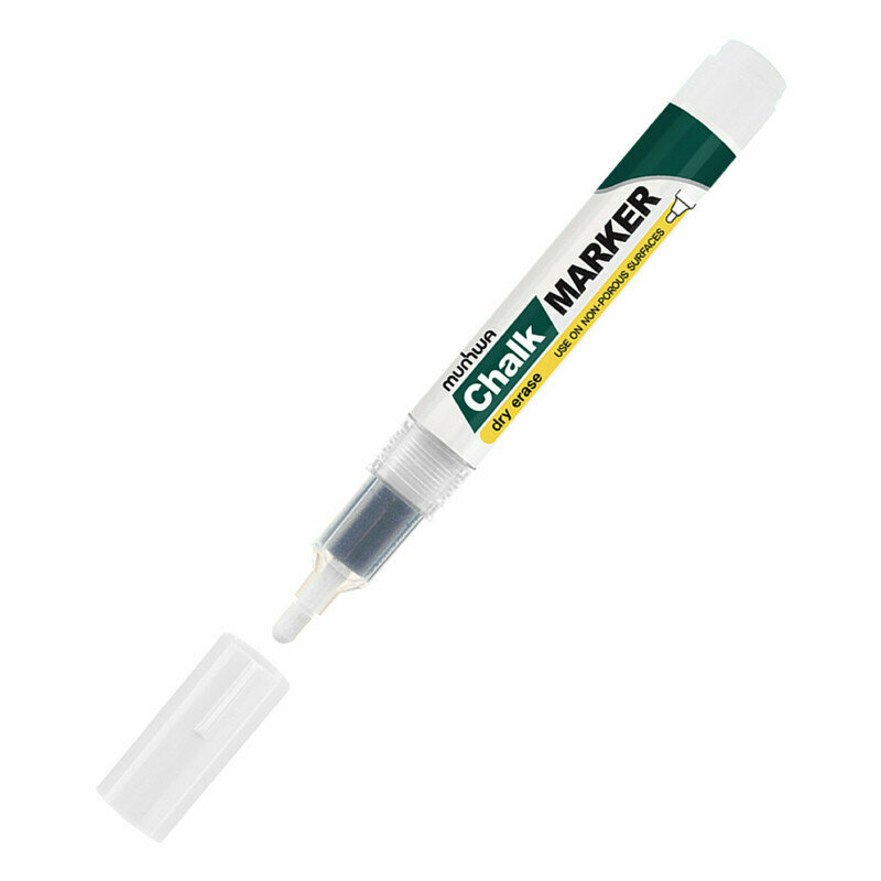 Маркер меловой MunHwa "Chalk Marker" белый, 3мм, спиртовая основа, пакет, 227223