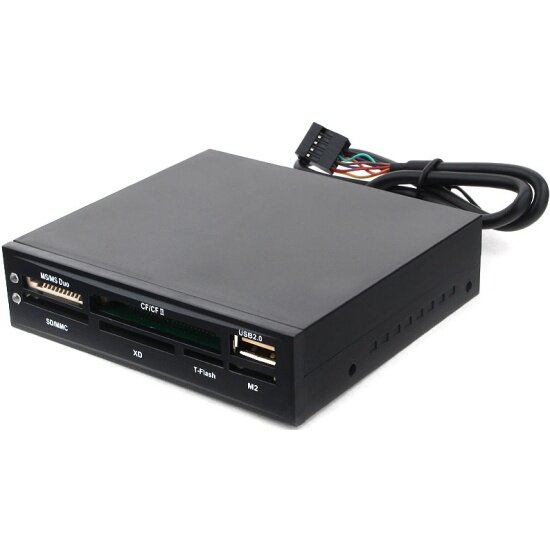 Картридер 3.5" Gembird FDI2-ALLIN1-02-B черный