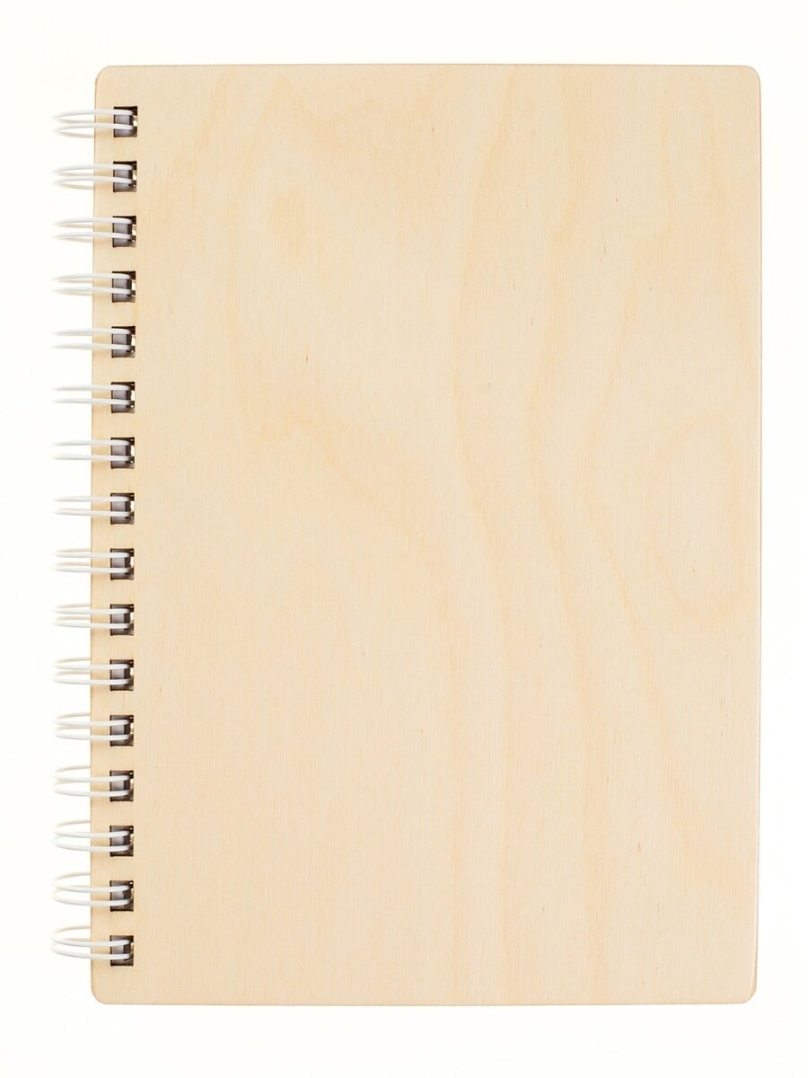 Блокнот из дерева (светлый) под гравировку, УФ печать, наклейку, выжигание, именной подарок