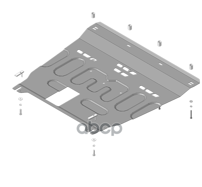Усиленная защита картера двигателя, КПП (2 мм, сталь) для Kia Optima 2016-2020, Hyundai Sonata VII седан 2017-2019 (взамен ар.