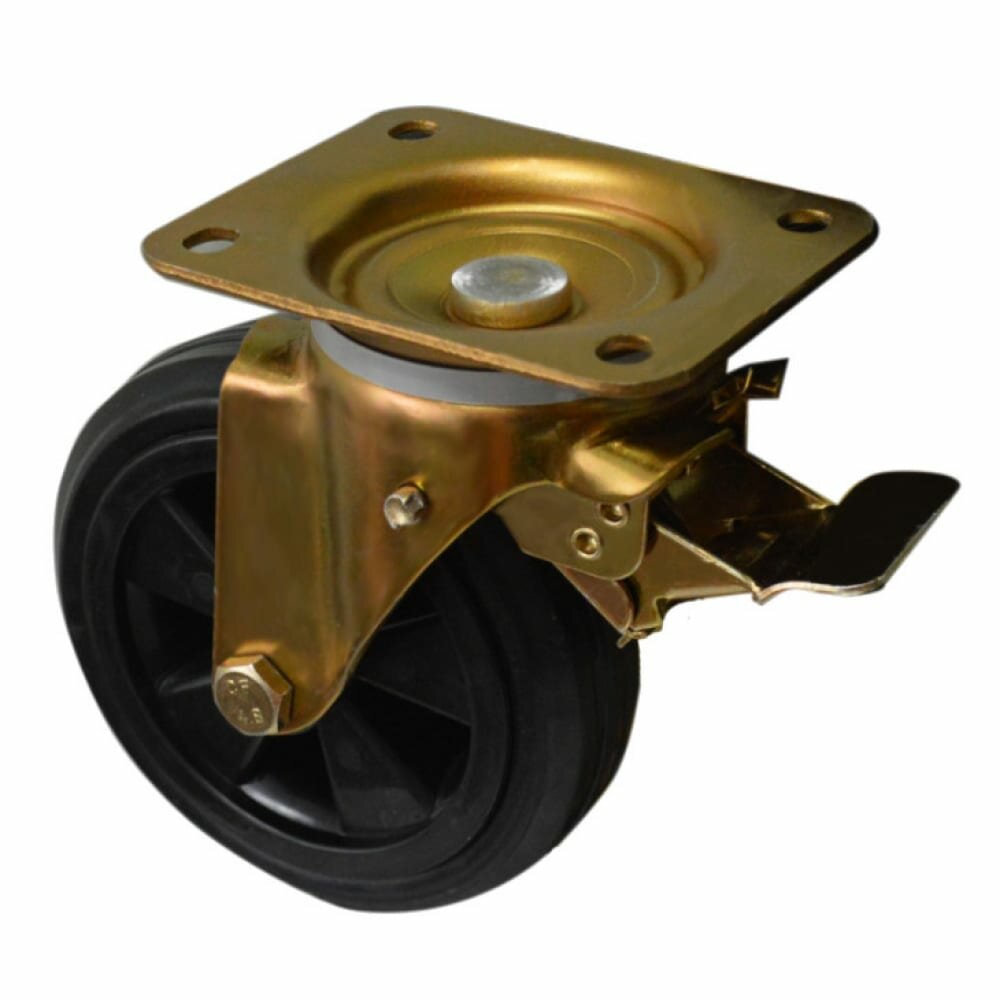 Колесо поворотное с тормозом 160 мм для мусорных контейнеров MFK-TORG 4003160-KU-АНОД