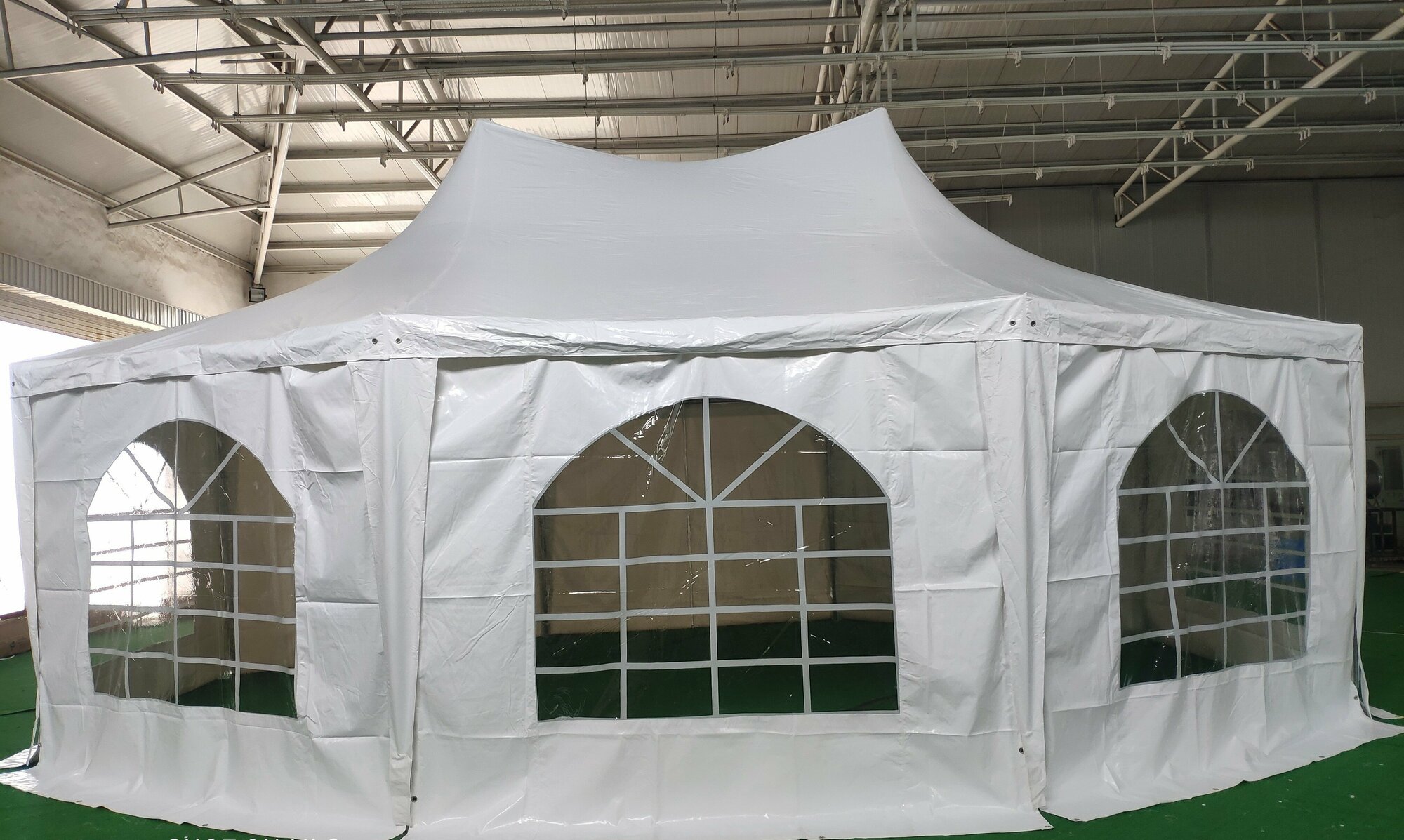 Шатёр Пагода 5х7 м. Арабика, цвет белый, материал влагостойкий ПВХ, каркас оцинкованный металлический