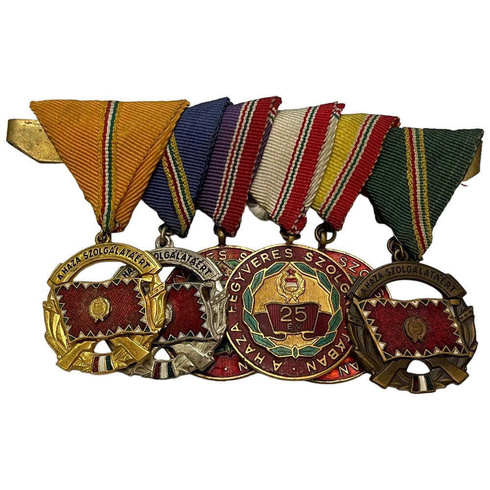 Венгрия (ВНР), колодка с шестью медалями 1966-1980 гг.