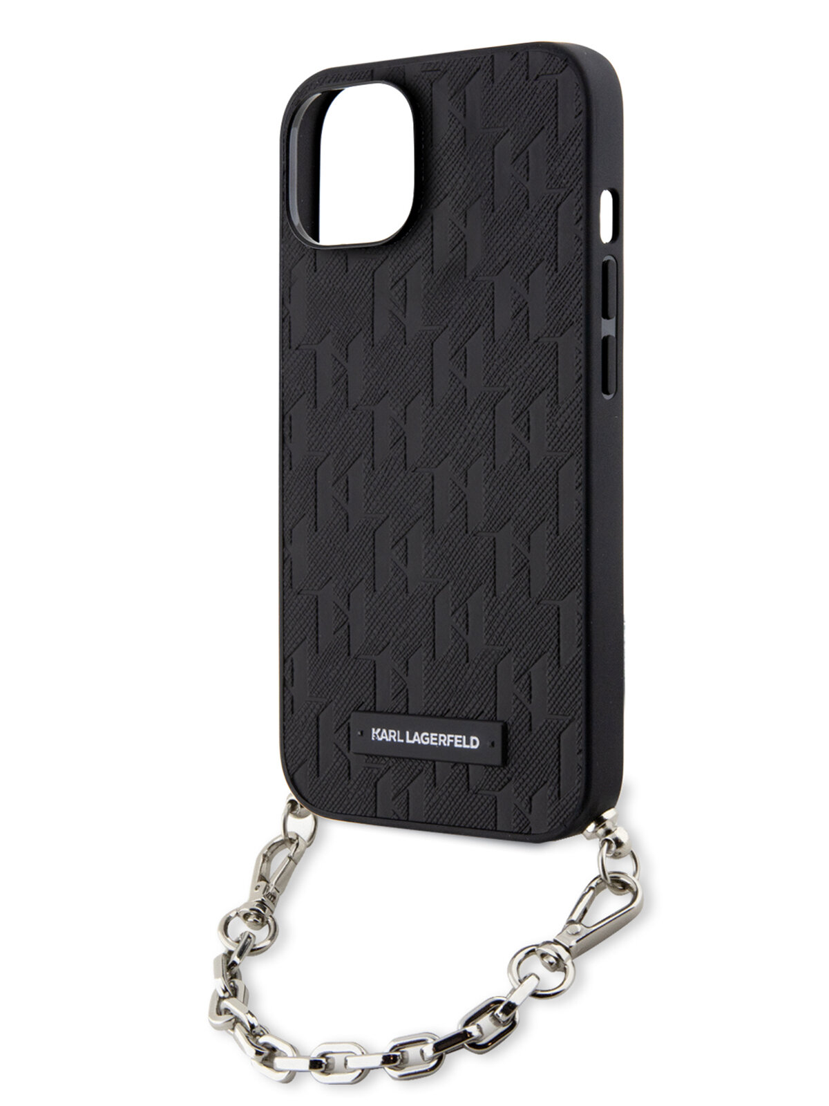 Lagerfeld для iPhone 14 чехол PU Saffiano Monogram + Wrist chain Hard Black