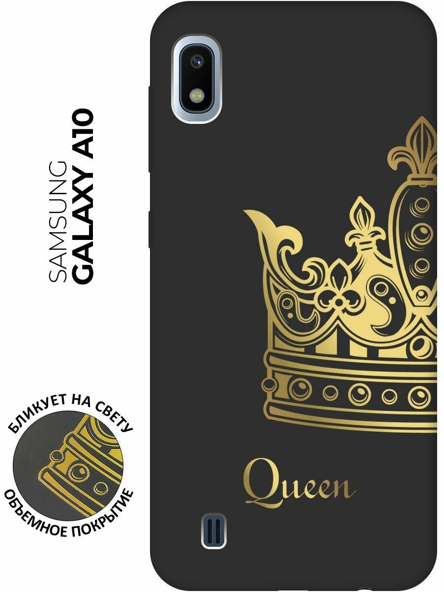 Матовый чехол True Queen для Samsung Galaxy A10 / Самсунг А10 с 3D эффектом черный