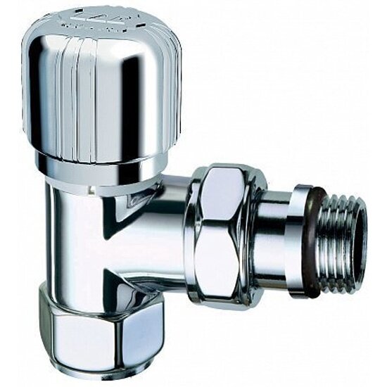 Вентиль Far термостатический угловой М24х19, 1/2" EPDM, серебро