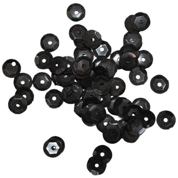 Пайетки граненые GR6-0109 черный цвет 6 мм 10 г, цена за 1 уп.
