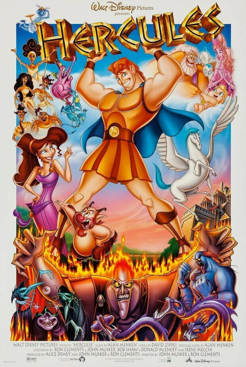 Плакат, постер Геркулес (Hercules, 1997г) на холсте, размер 30х42см