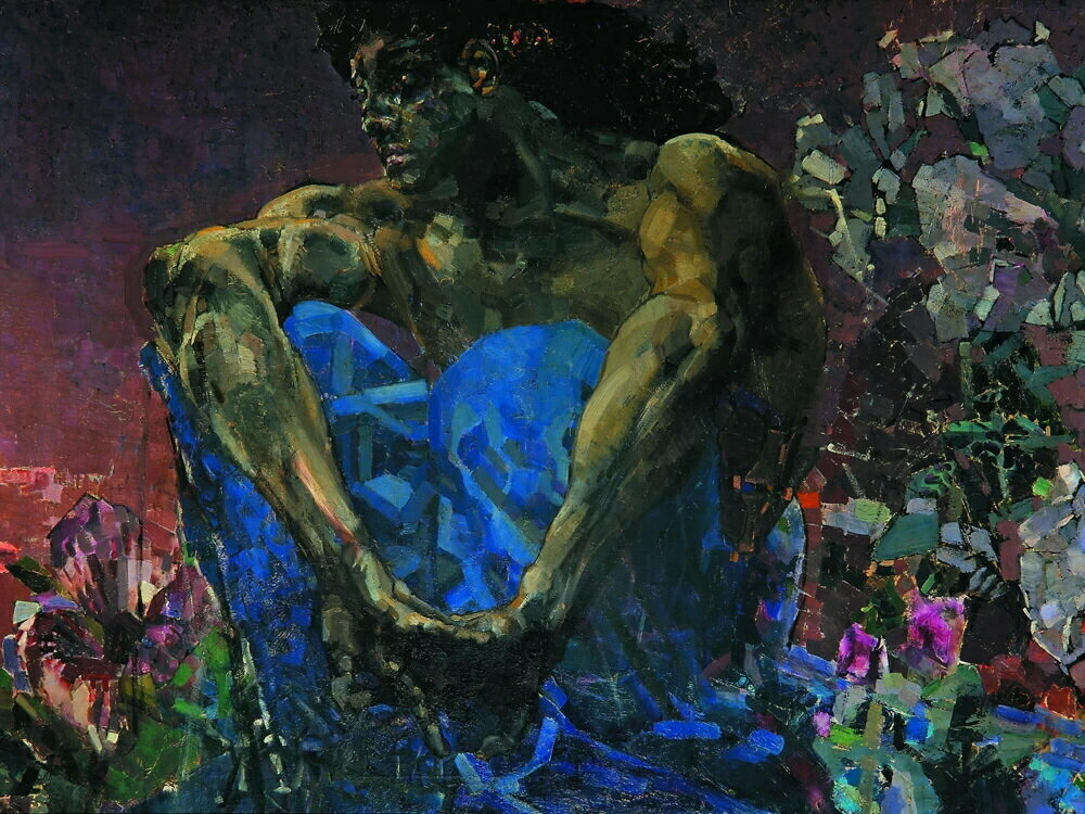 Плакат, постер Врубель Михаил-Демон сидящий на бумаге, размер 42х60см