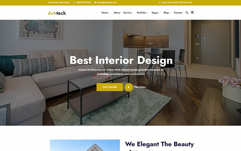 Подарочный сертификат на Шаблон для сайта Вордпресс с демоконтентом Artteck - Best Interior Design WordPress Theme