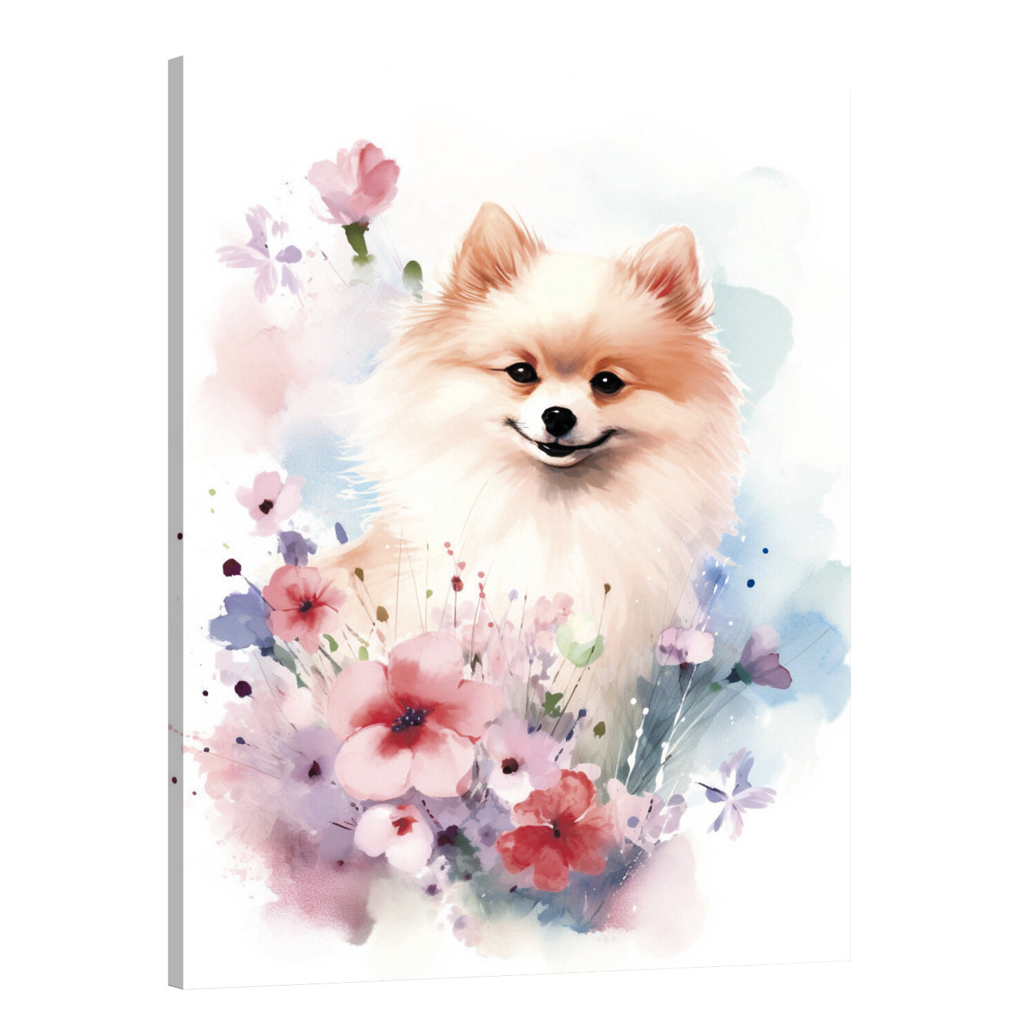 Интерьерная картина 50х70 "Шпиц: элегантность и изящество в одном образе"
