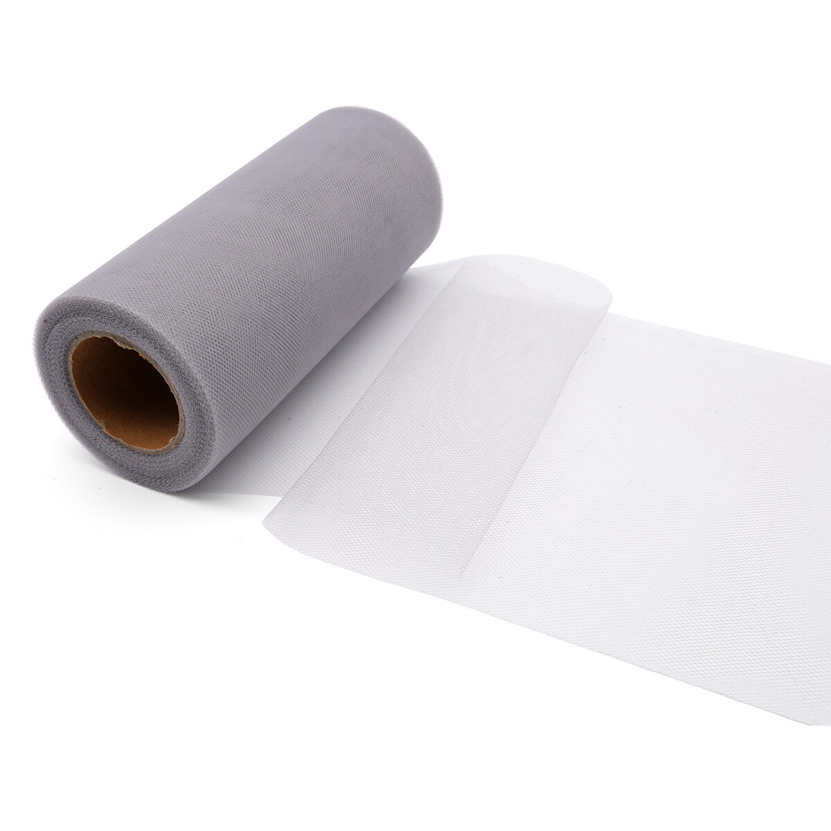 Фатин ткань средней жесткости в шпульках, 15см*22,86м, Айрис (14 серый)