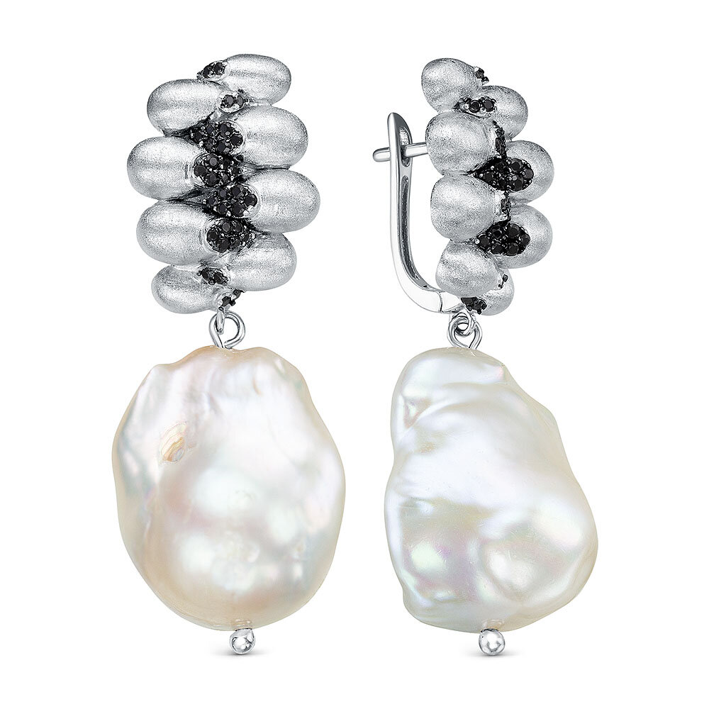 Серьги, серебро, 925 проба, жемчуг