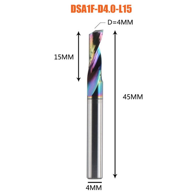 Dreanique однозаходная фреза по алюминию (4x15x45x4 покрытие DLC) DSA1F-D4.0-L15 39726