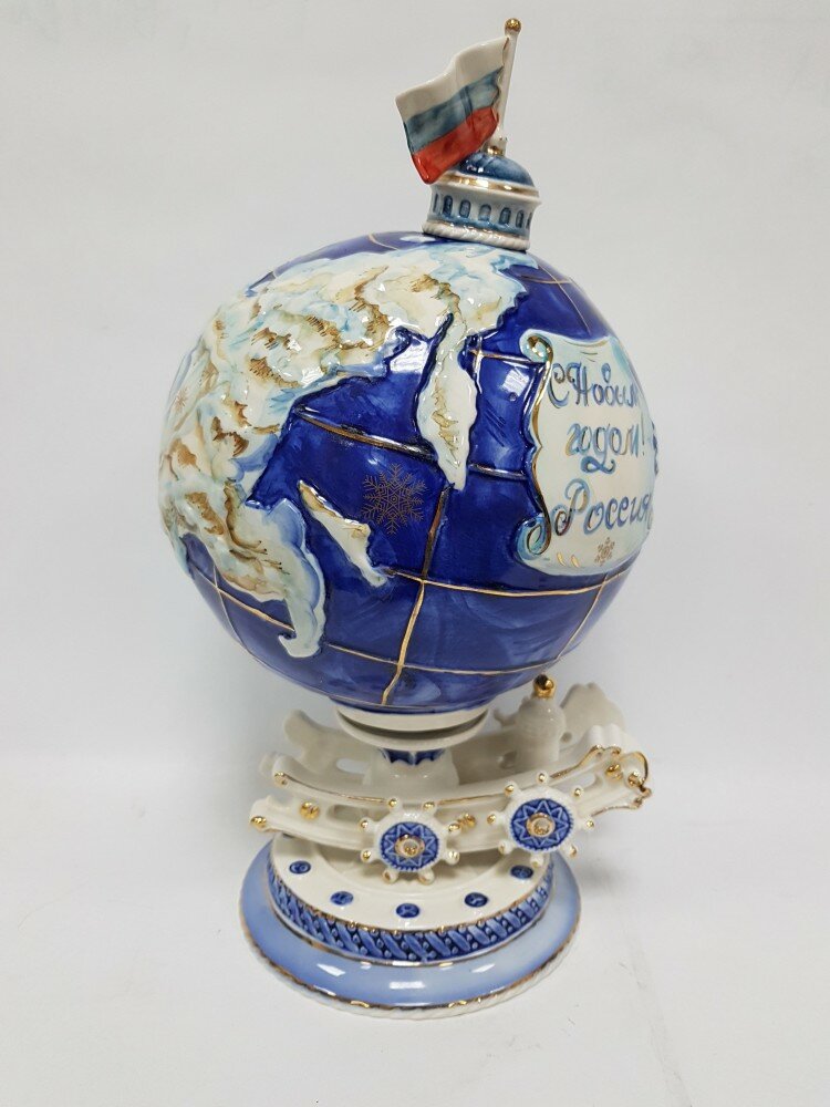 Элитный фарфоровый штоф "Глобус Новый Год"