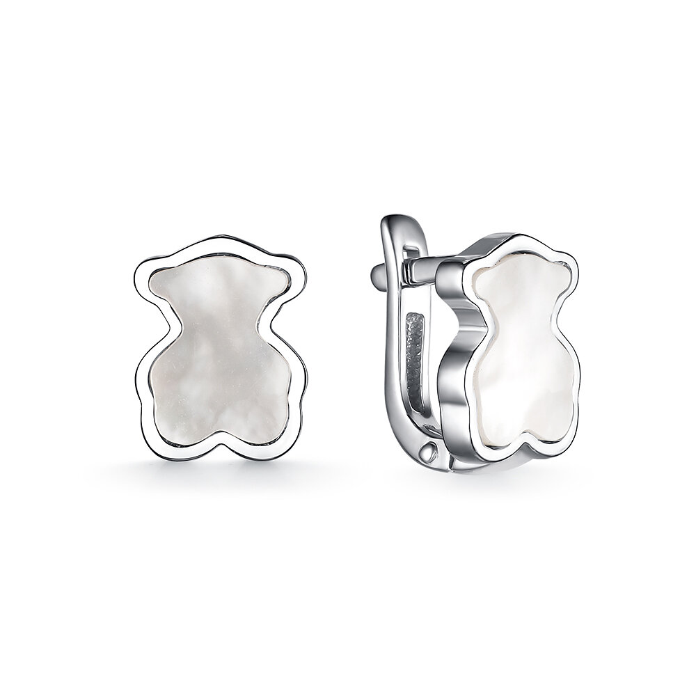 Серьги, серебро, 925 проба, перламутр