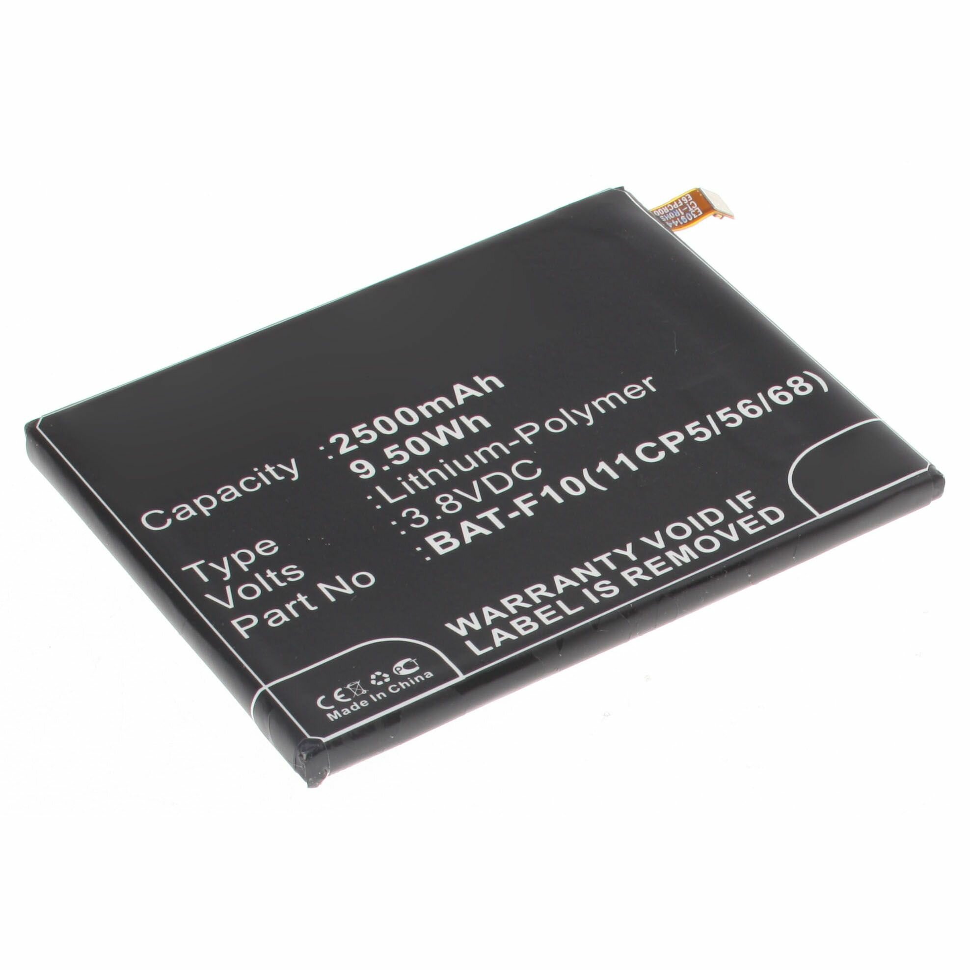 Аккумуляторная батарея iBatt 2500mAh для телефона Acer BAT-F10 (11CP5/56/68), Liquid E600