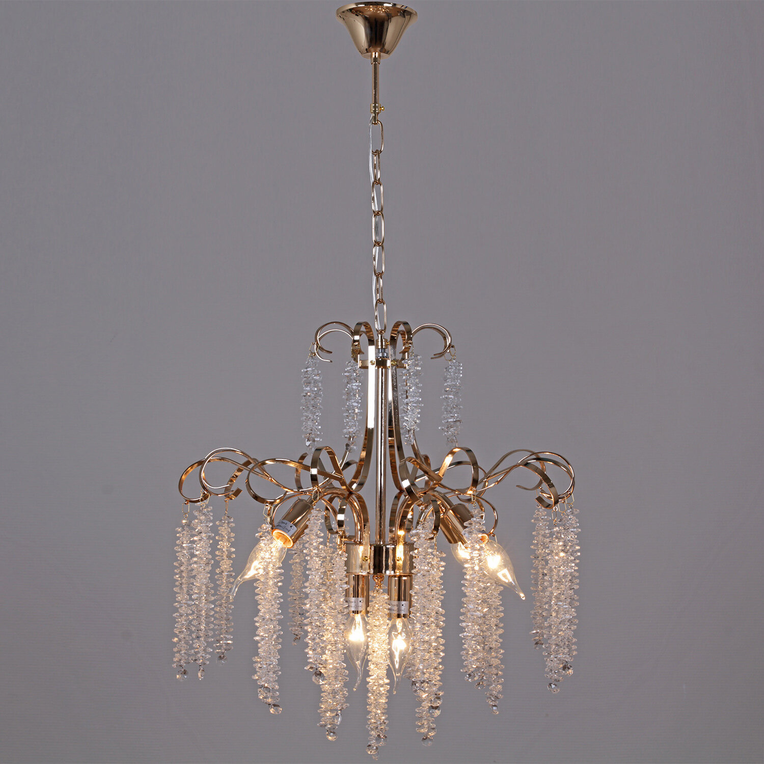 Люстра потолочная, хрустальная, светильник Reluce 08286-0.4-06 FG