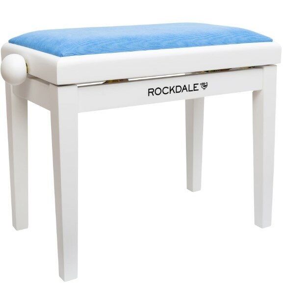 Деревянная банкетка для пианино с регулировкой высоты Rockdale Rhapsody 131 SV White Blue