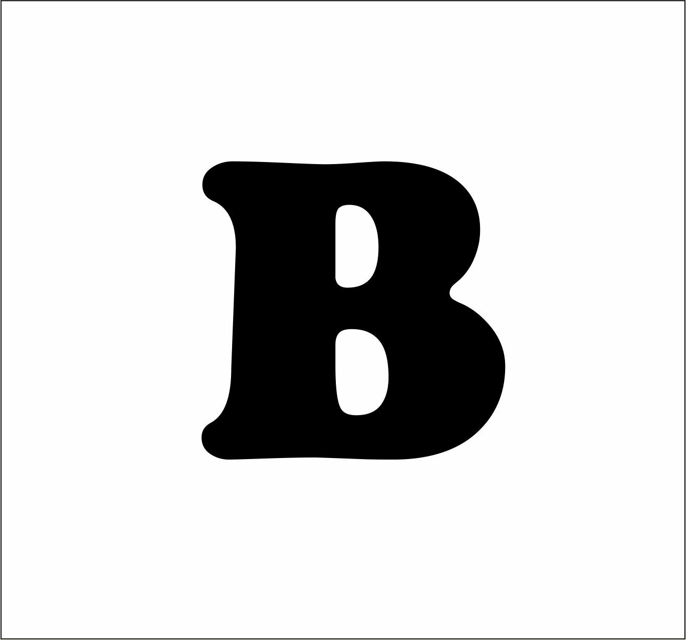 Буква В из ПВХ для вывесок 30 см / шрифт 1 черный