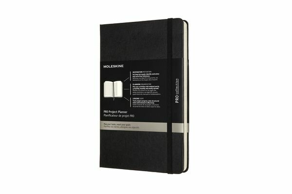 Блокнот планер Moleskine PRO PROJECT PLANNER L 13*21см DHBPRO3YX в линейку твердая обложка черный