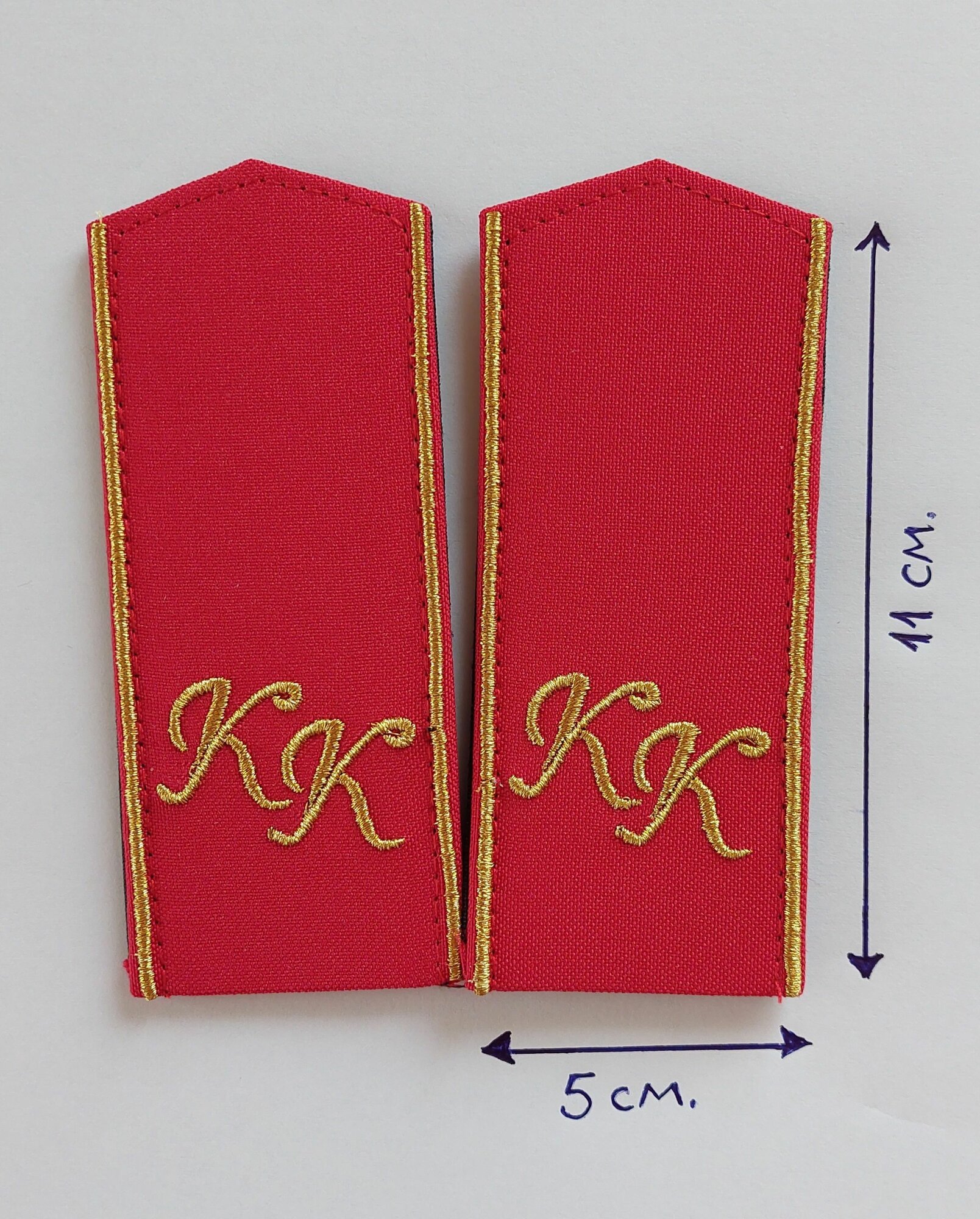 Погоны казачьи КК на липучках, казачий класс, для кадетов и других подразделений красные однотонные прапорщик парадные бордовые съемные нашивные прямоугольные