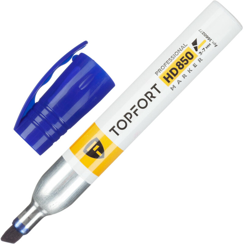 Маркер для агрессивной среды TOPFORT HD 850 синий 3-7мм скош. наконечник 1660277