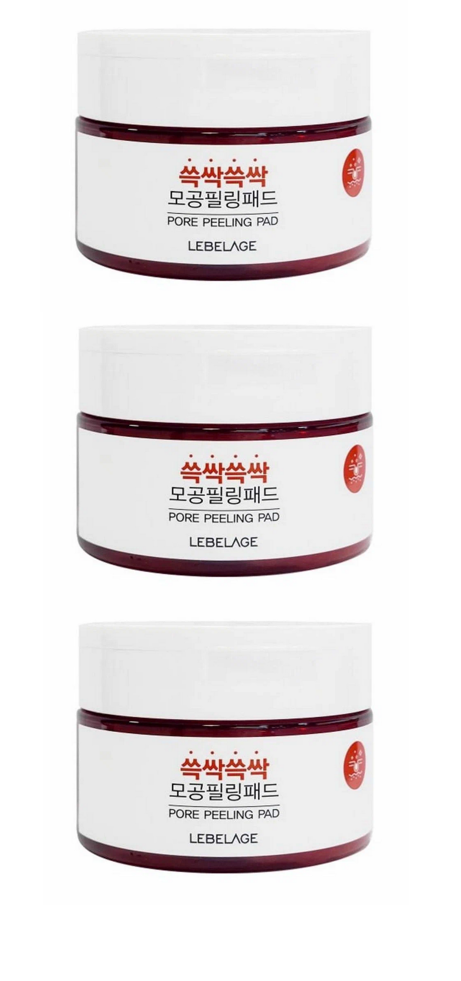 Диски для очищения и пилинга пор Lebelage Pore Peeling Pad, 60 шт. - 3 упаковки