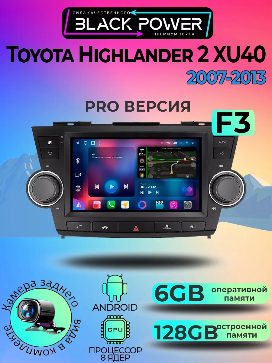 Магнитола TS18 Toyota Highlander 2 6ГБ+128ГБ