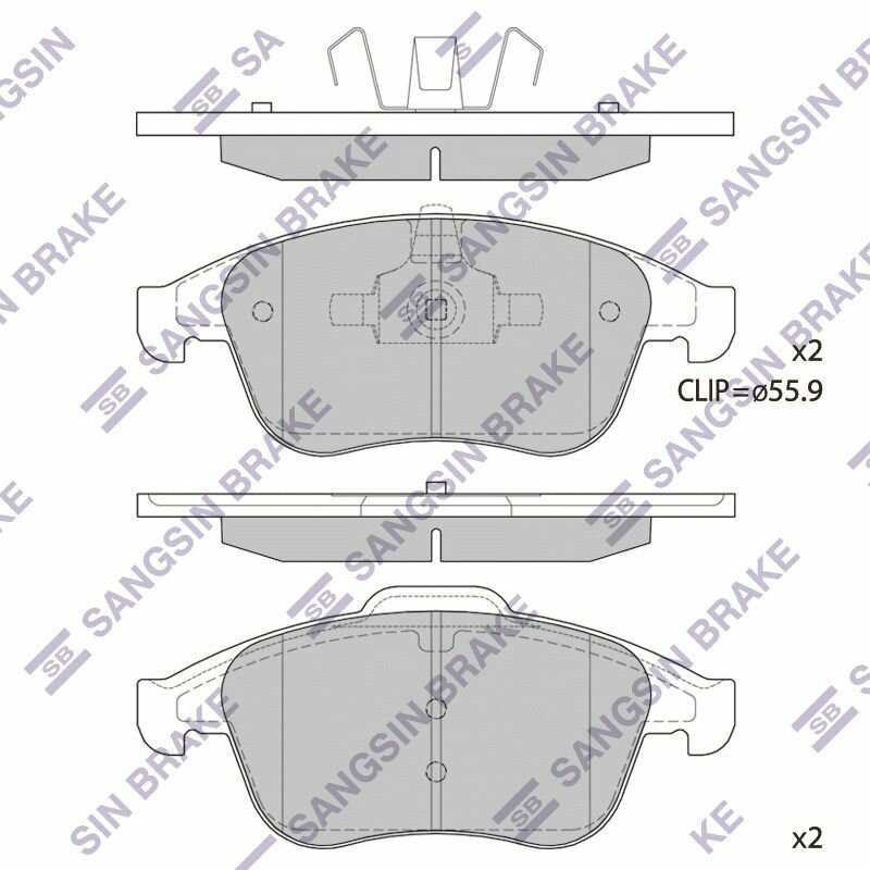 Sangsin Brake Колодки передние Renault Laguna III 2.0/ 2.0DCi/ 3.0/ 3.5 07> SP1516