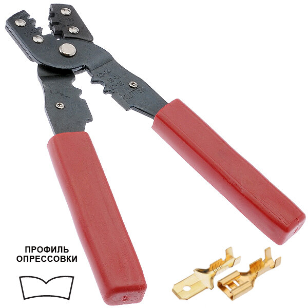Пресс-клещи для неизолированных автоклемм 0,35-6кв. мм Rexant 12-3031-4 Proconnect HT/HY-202A (3 шт. в наборе)