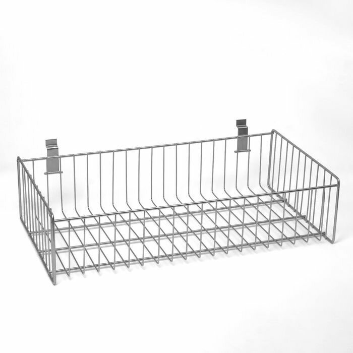 Полка-корзина для экономпанелей, 60*30*15 см, цвет хром