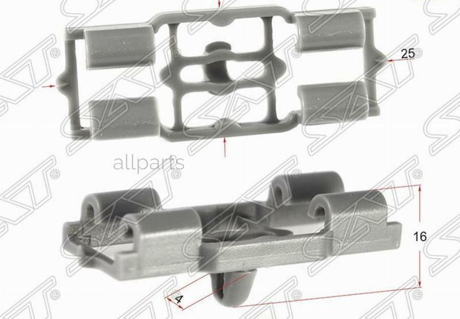 SAT ST-M11204 Клипса уплотнителя двери BMW (Продажа по 10шт)